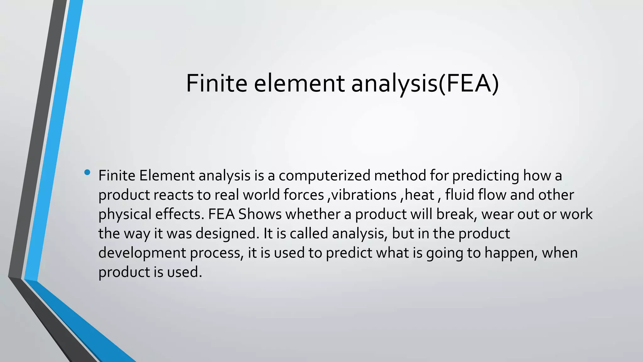 Finite element analysis(fea) and csg tree | PPT
