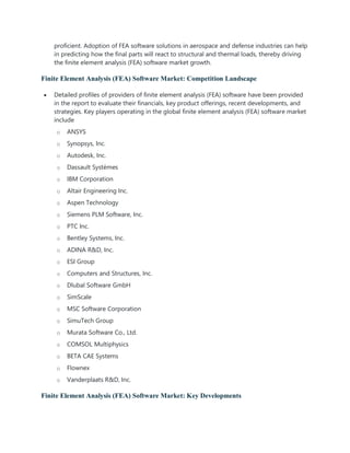 Finite element analysis [fea] software market | PDF