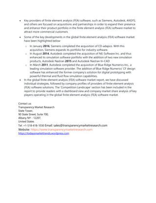 Finite element analysis [fea] software market | PDF