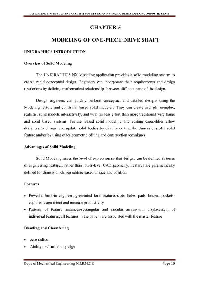 Design and Finite element analysis for static and dynamic behaviour of composite shaft ...