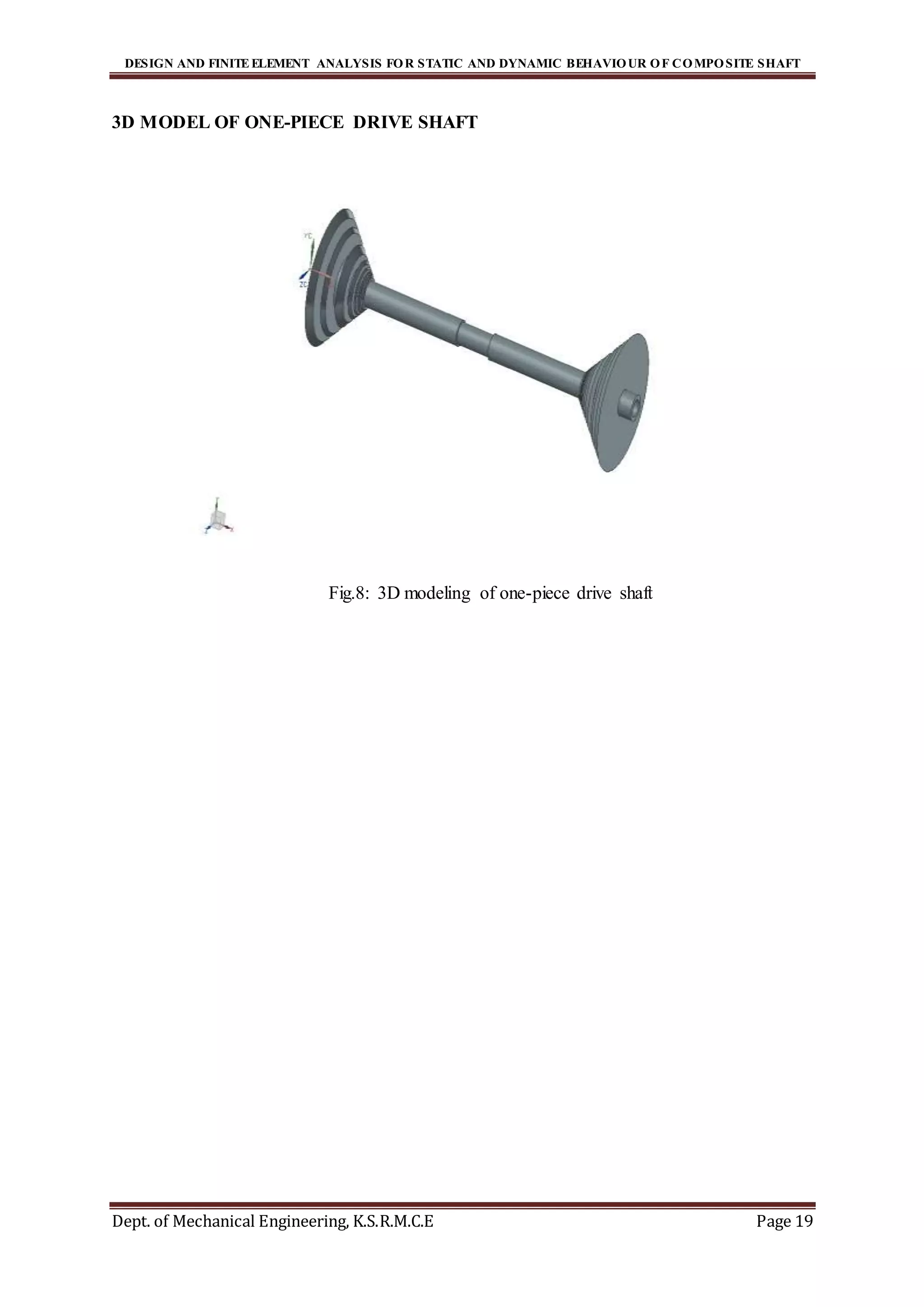 Design and Finiteelement analysis for static and dynamic behaviour of composite shaft word | PDF