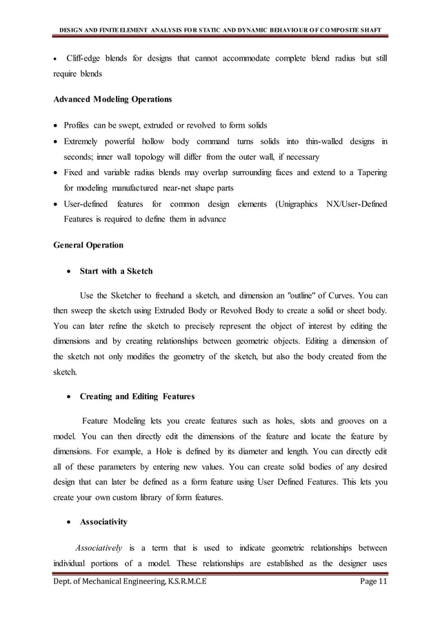 Design And Finiteelement Analysis For Static And Dynamic Behaviour Of Composite Shaft Word Pdf
