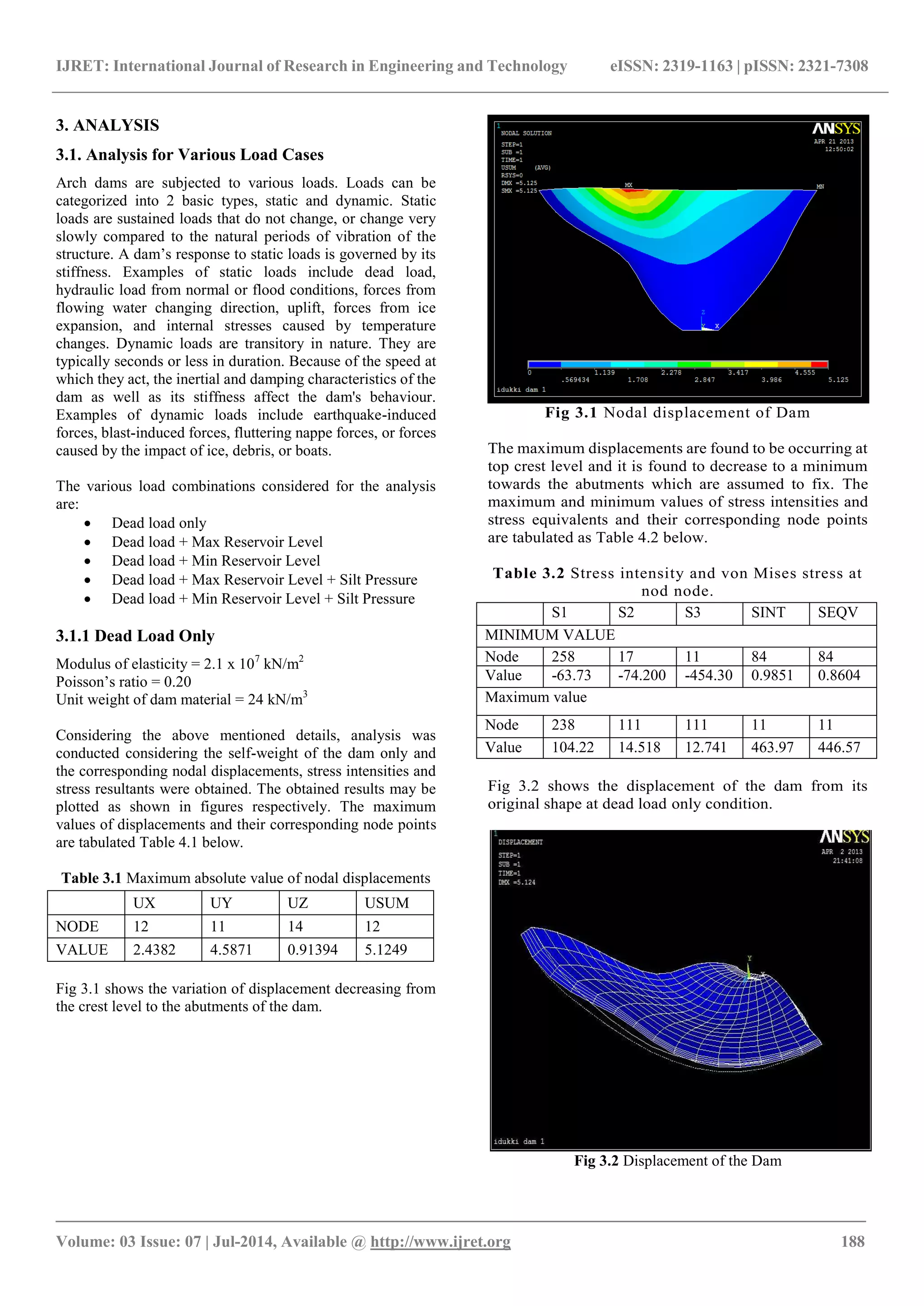 Finite element analysis of arch dam | PDF