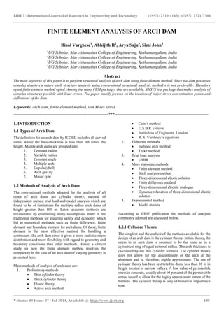 Finite element analysis of arch dam | PDF | Geology | Science