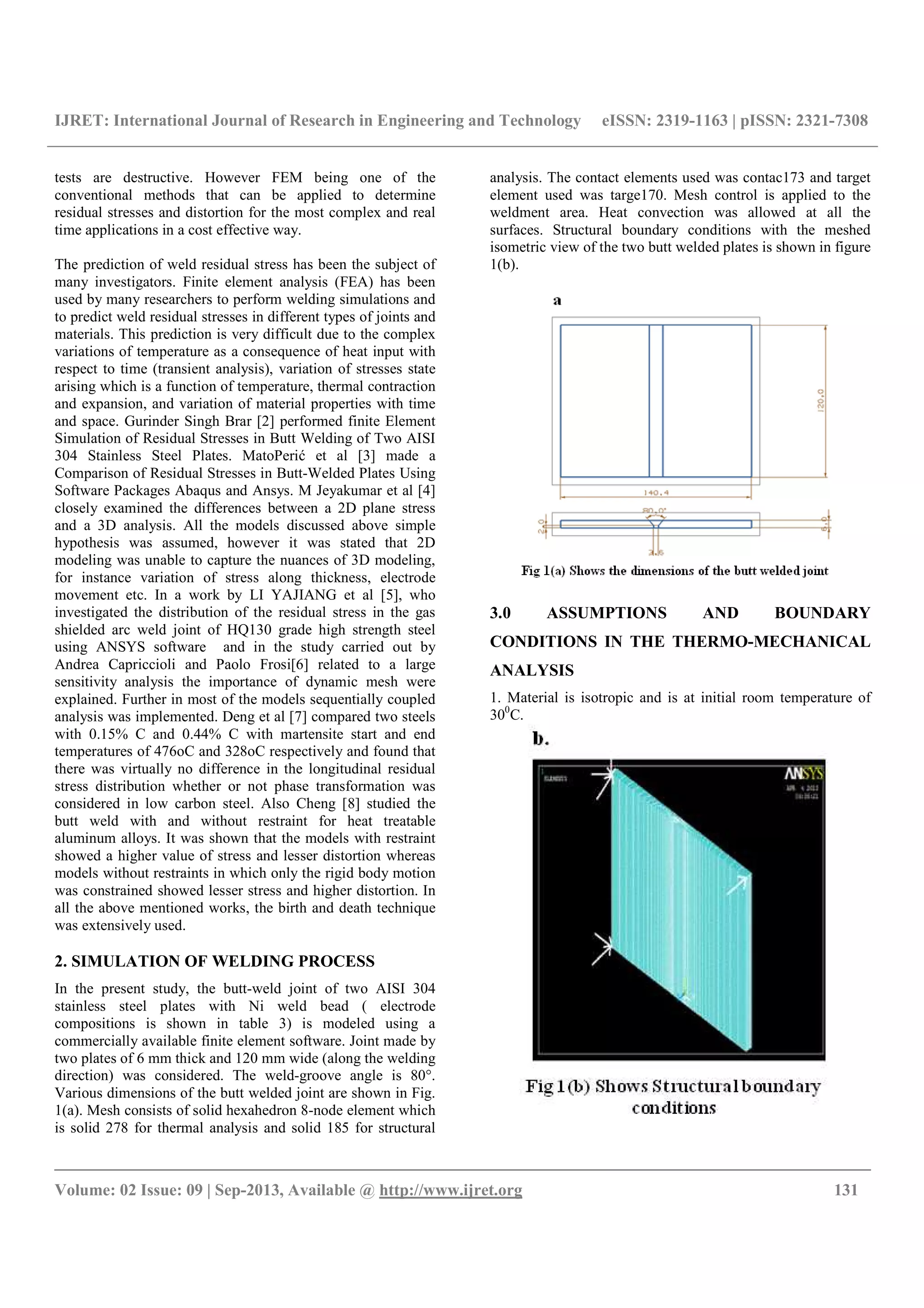 Finite element analysis of dissimilar welding between | PDF | Chemistry ...