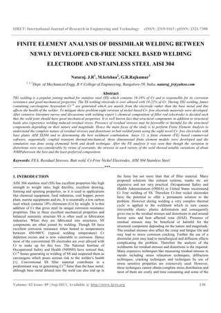 Finite element analysis of dissimilar welding between | PDF | Chemistry | Science