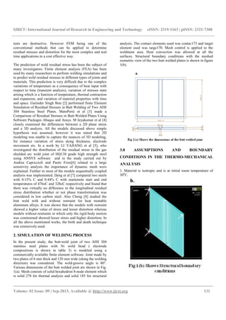 Finite element analysis of dissimilar welding between | PDF | Chemistry ...