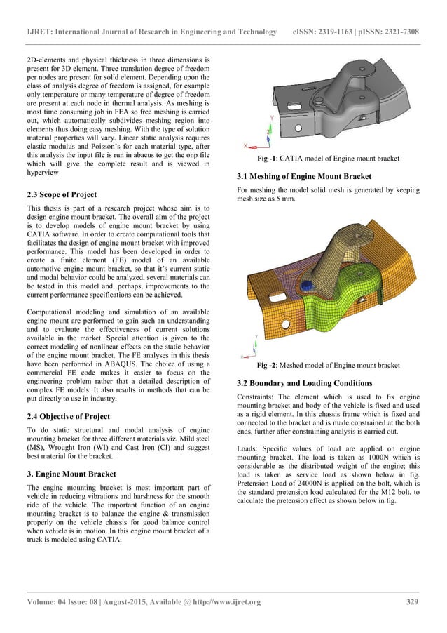 Finite Element Analysis Of Engine Mounting Bracket By Considering Pretension Effect And Service