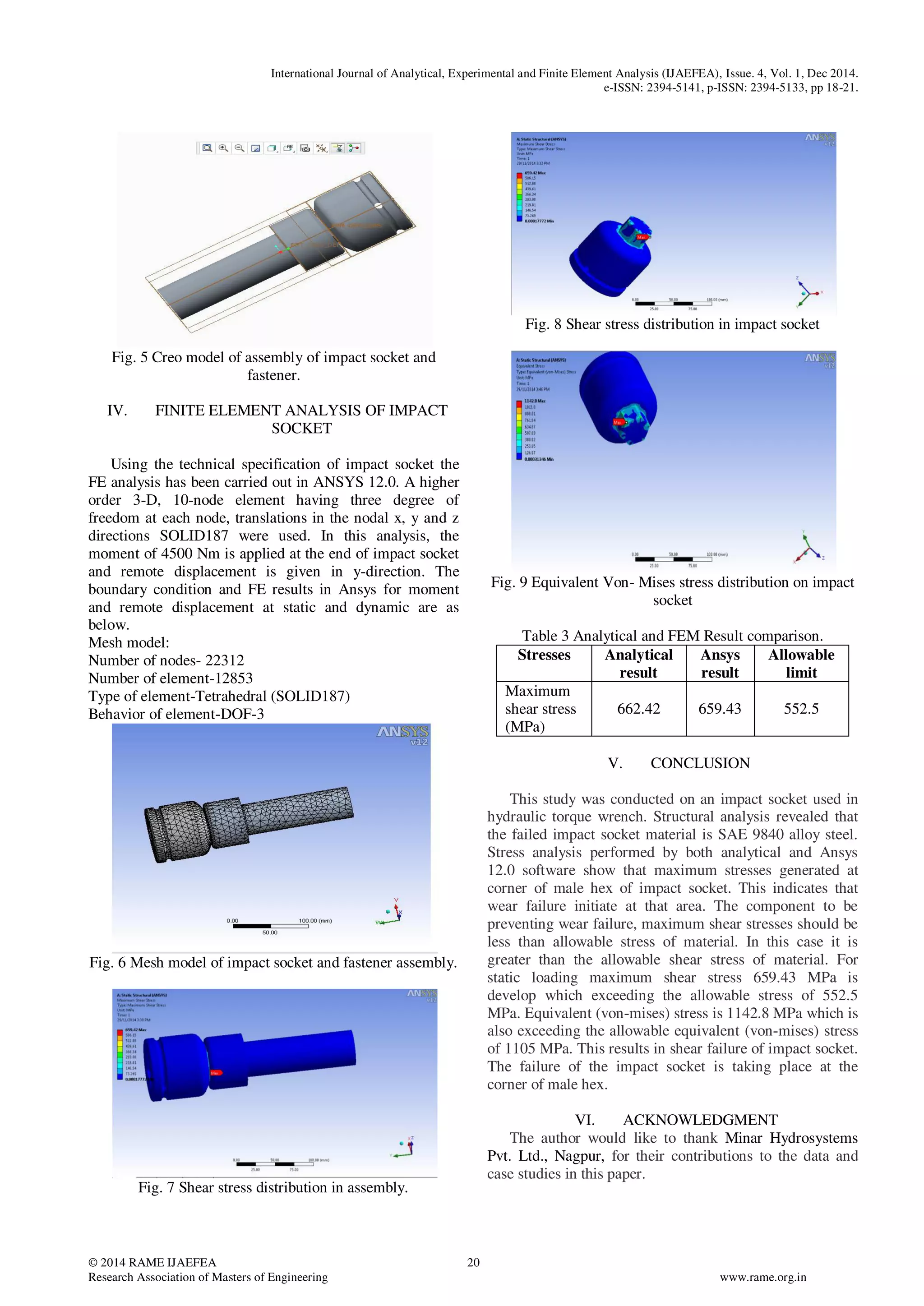 Finite Element Analysis Of Impact Socket Used In Torque Wrench Pdf