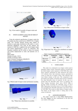Finite element analysis of impact socket used in torque wrench | PDF