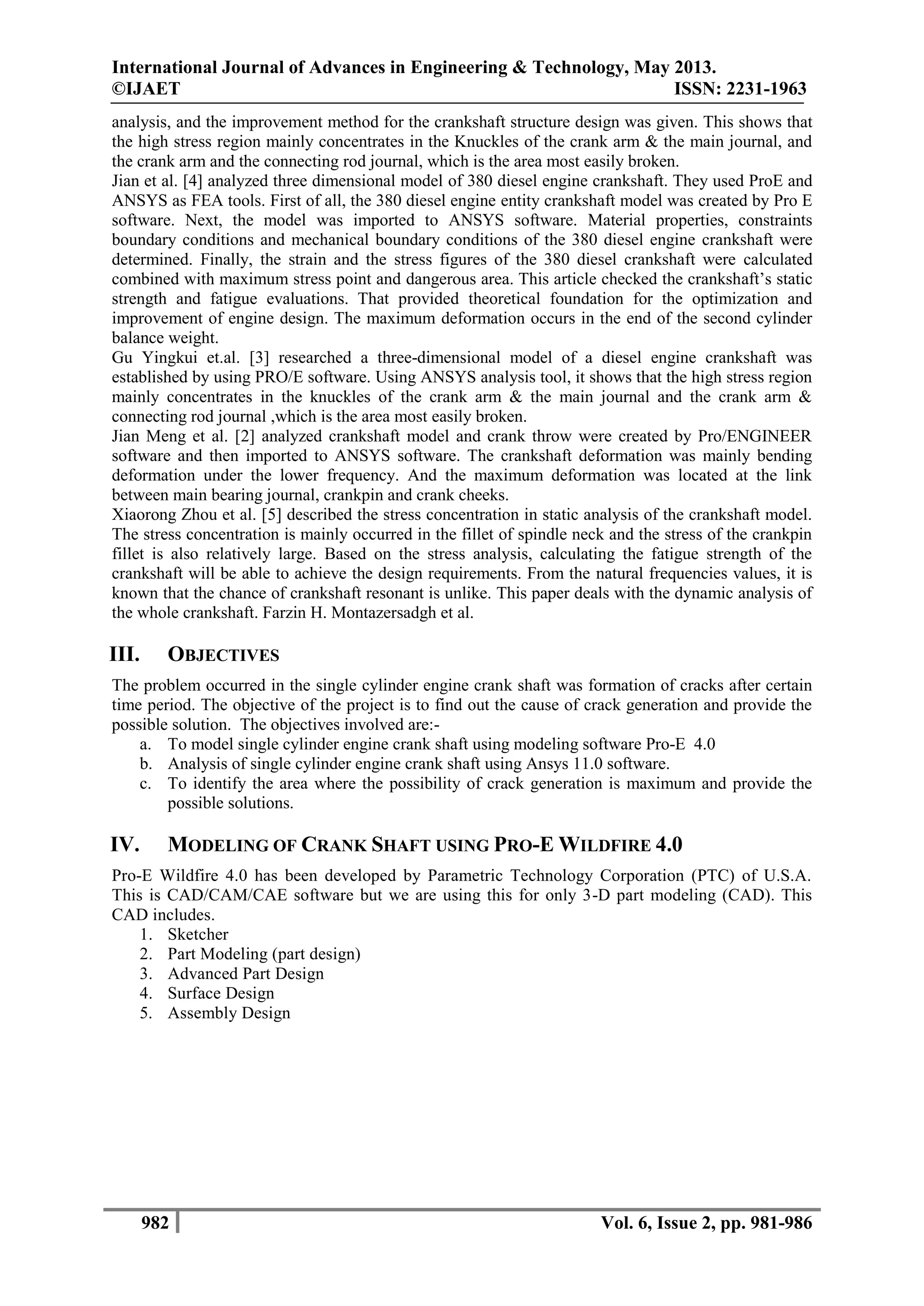 Finite element analysis of single cylinder engine | PDF