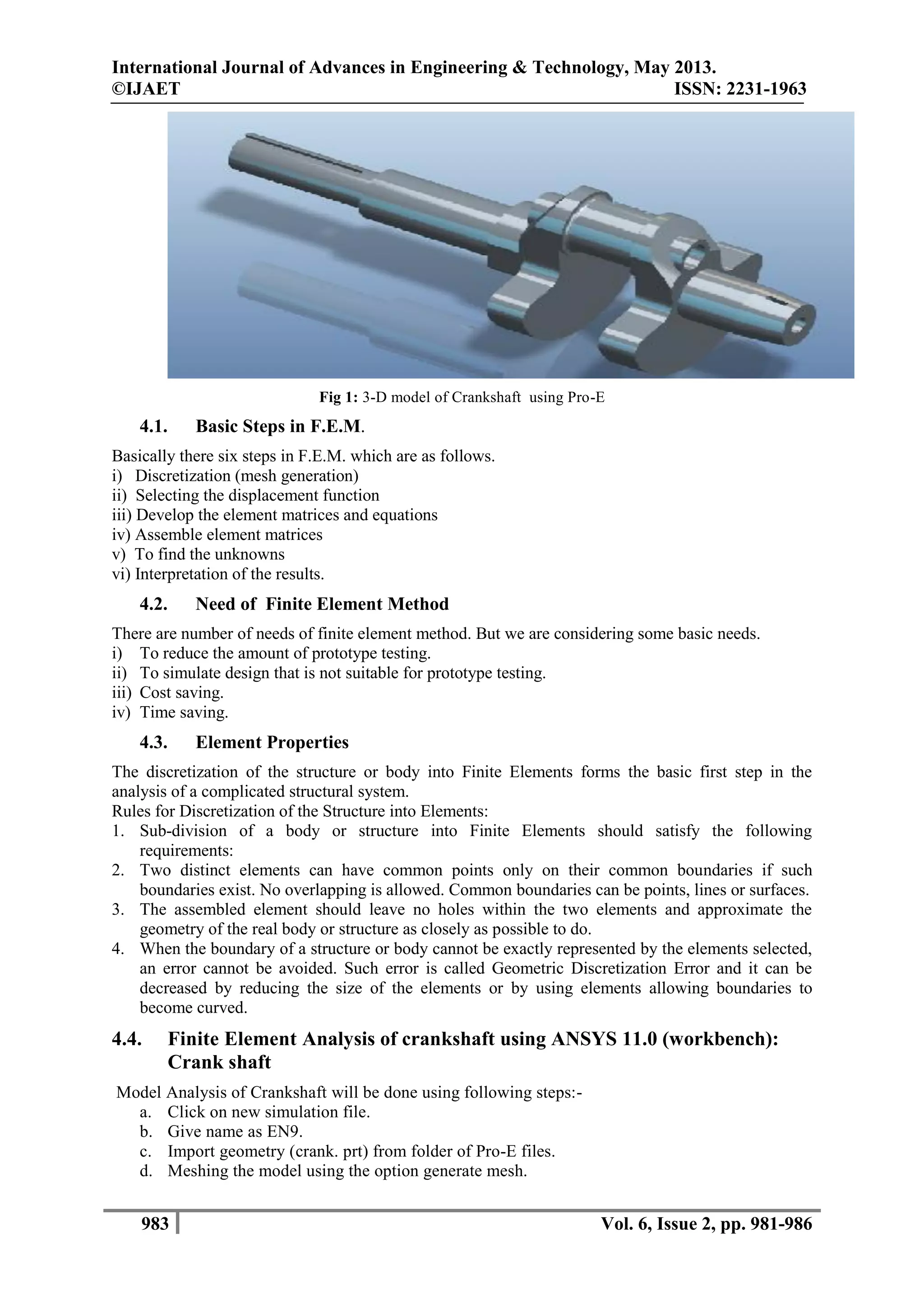 Finite element analysis of single cylinder engine | PDF