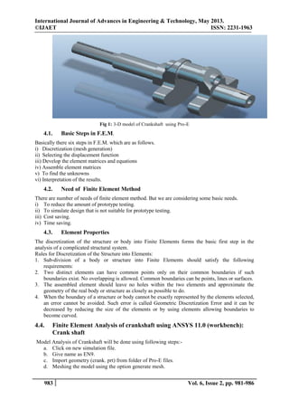 Finite element analysis of single cylinder engine | PDF