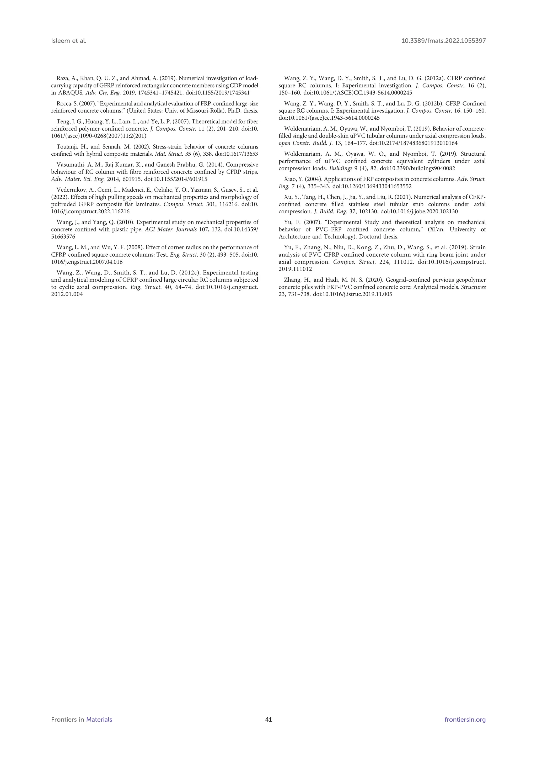 Finite Element And Theoretical Investigations On Pvccfrp Confined