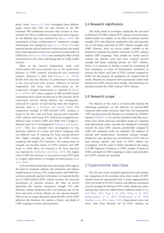 Finite element and theoretical investigations on PVC–CFRP confined concrete columns under axial ...