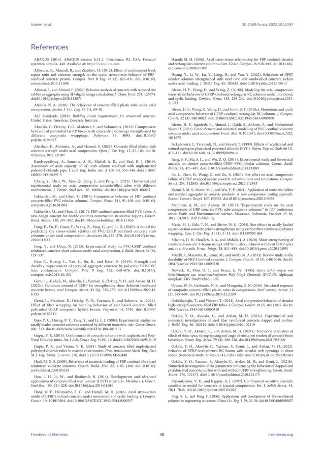 Finite Element And Theoretical Investigations On Pvccfrp Confined Concrete Columns Under Axial