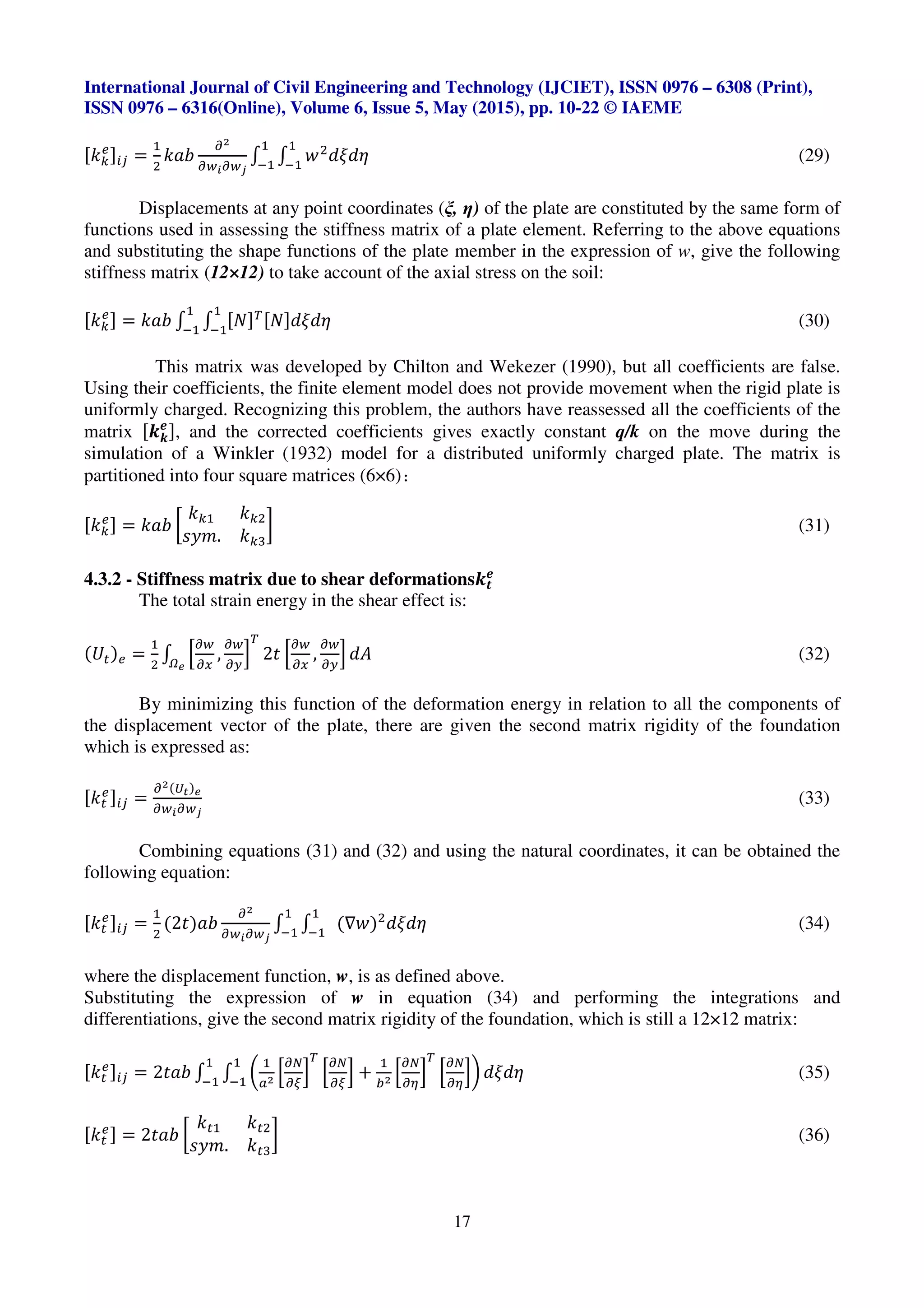 Finite Element Computation Of The Behavioral Model Of Mat Foundation Pdf