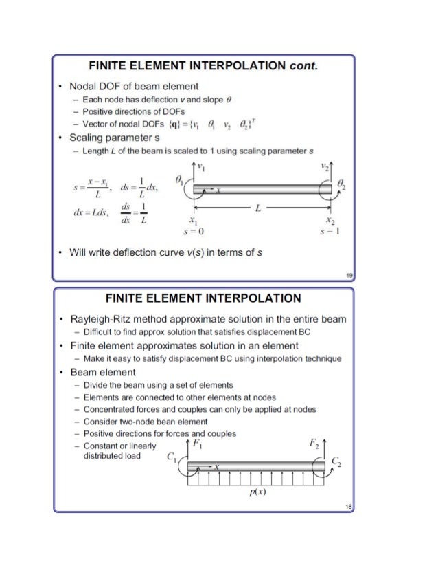 Finite element formulation for beams Finite element formulation for beams