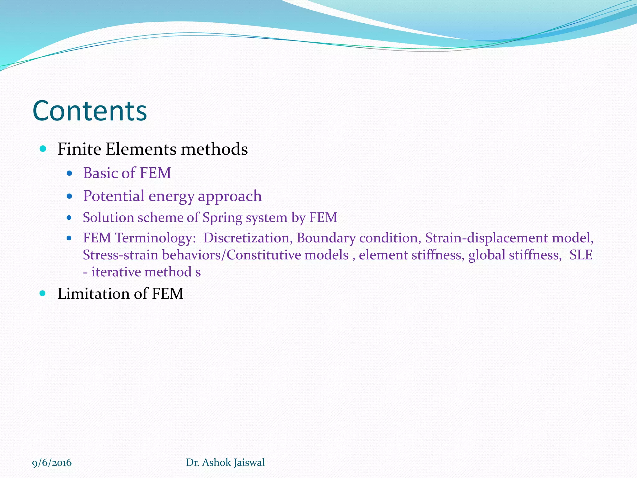 Finite Element Method Pptx Physics Science
