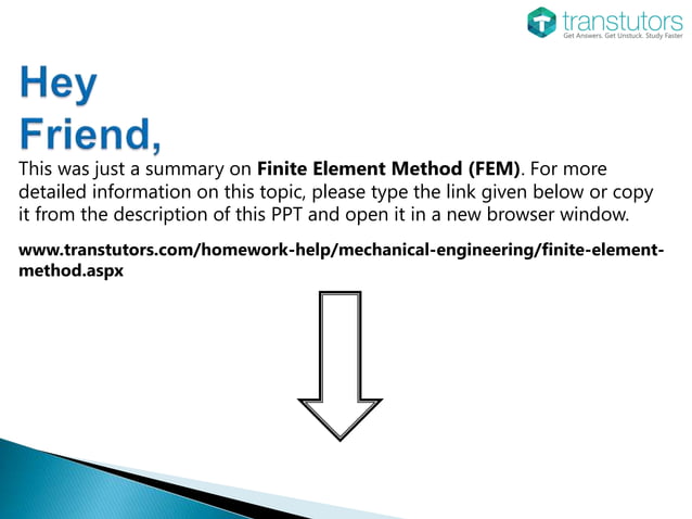 Finite Element Method (FEM) | Mechanical Engineering | PPT