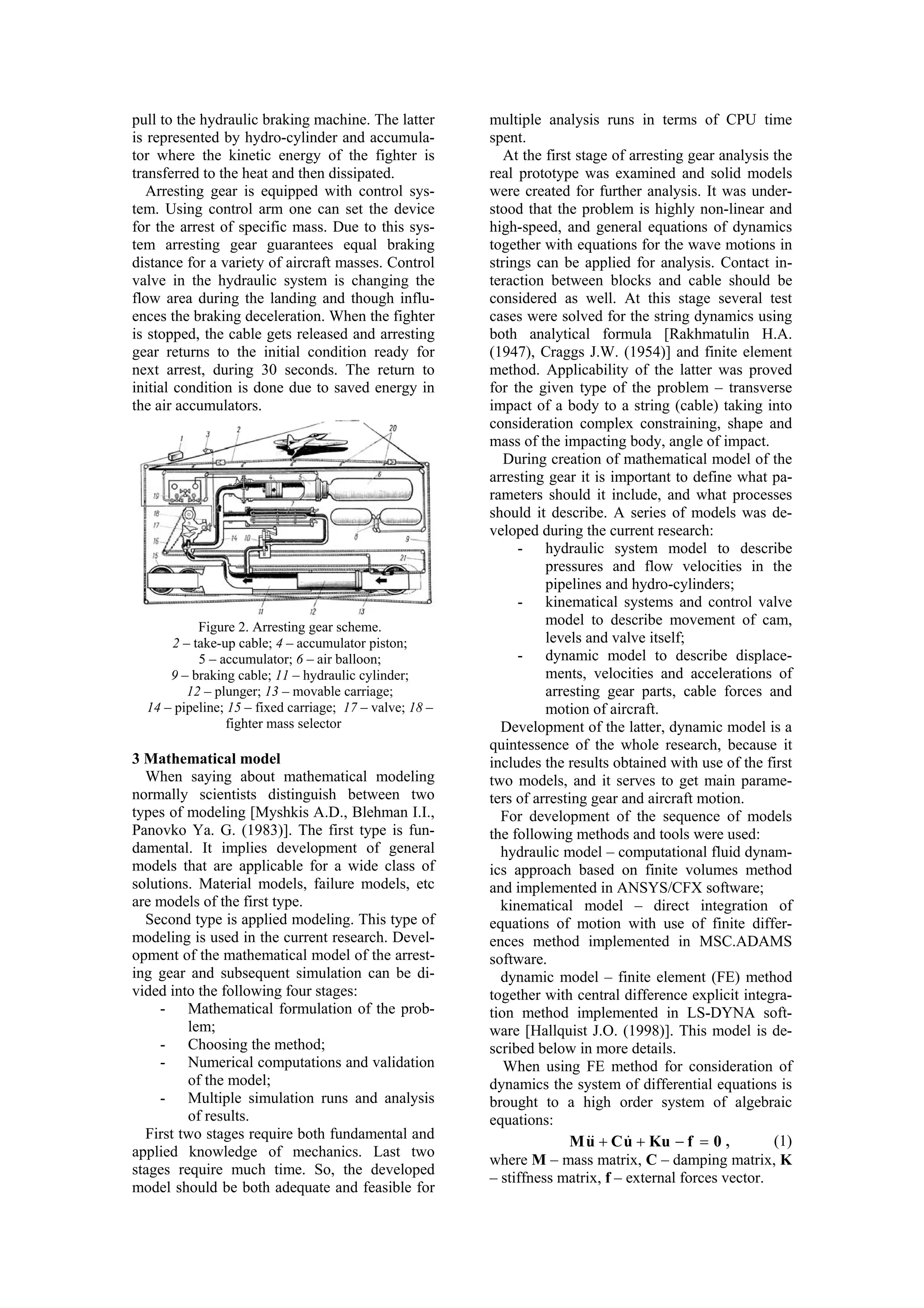Finite Element Modeling Of The Arresting Gear And Pdf