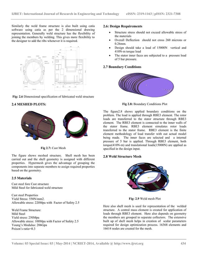 Finite element optimization of stator by casted and welded structures | PDF