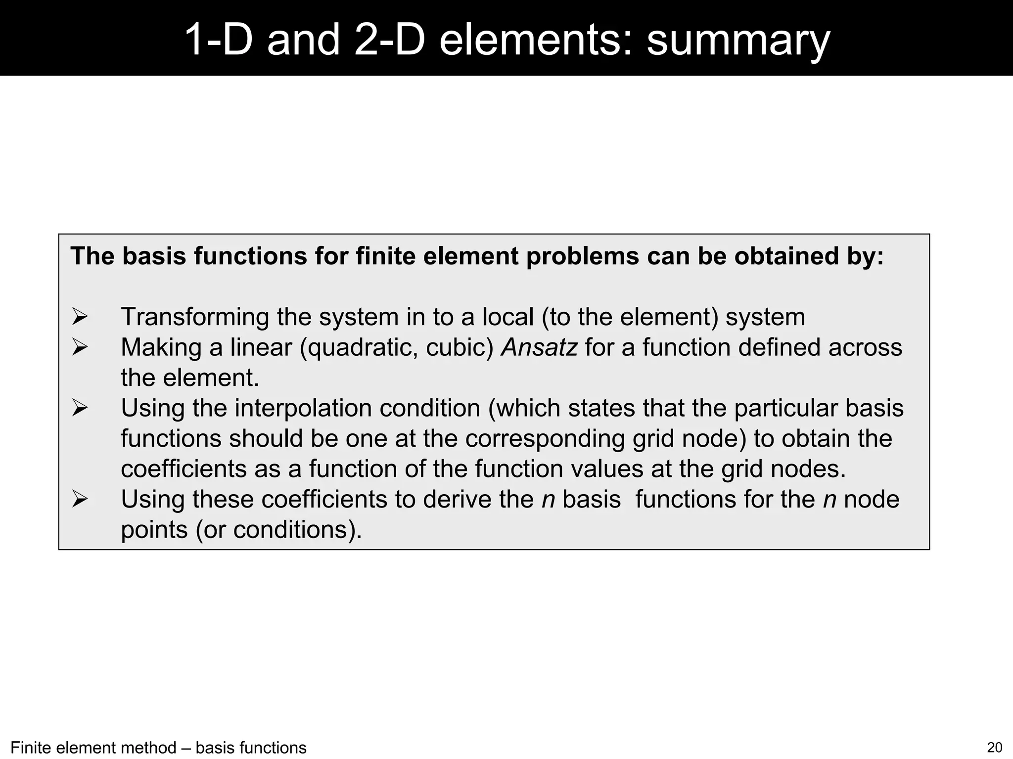 Finite Elements Basis Functions Pdf Physics Science