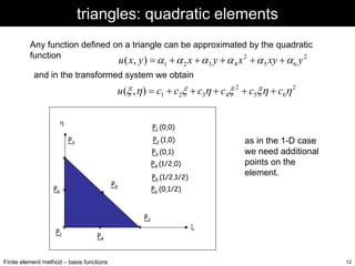Finite elements : basis functions | PDF | Physics | Science
