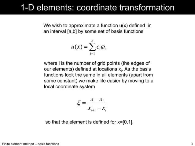 Finite elements : basis functions | PDF | Physics | Science