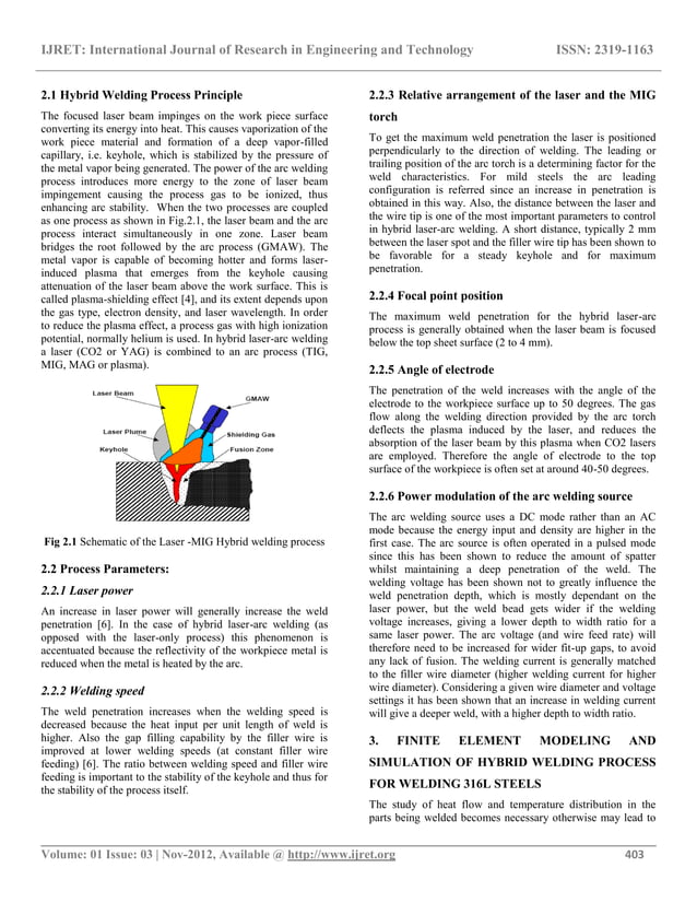 Finite element simulation of hybrid welding process for welding 304 austenitic stainless steel ...