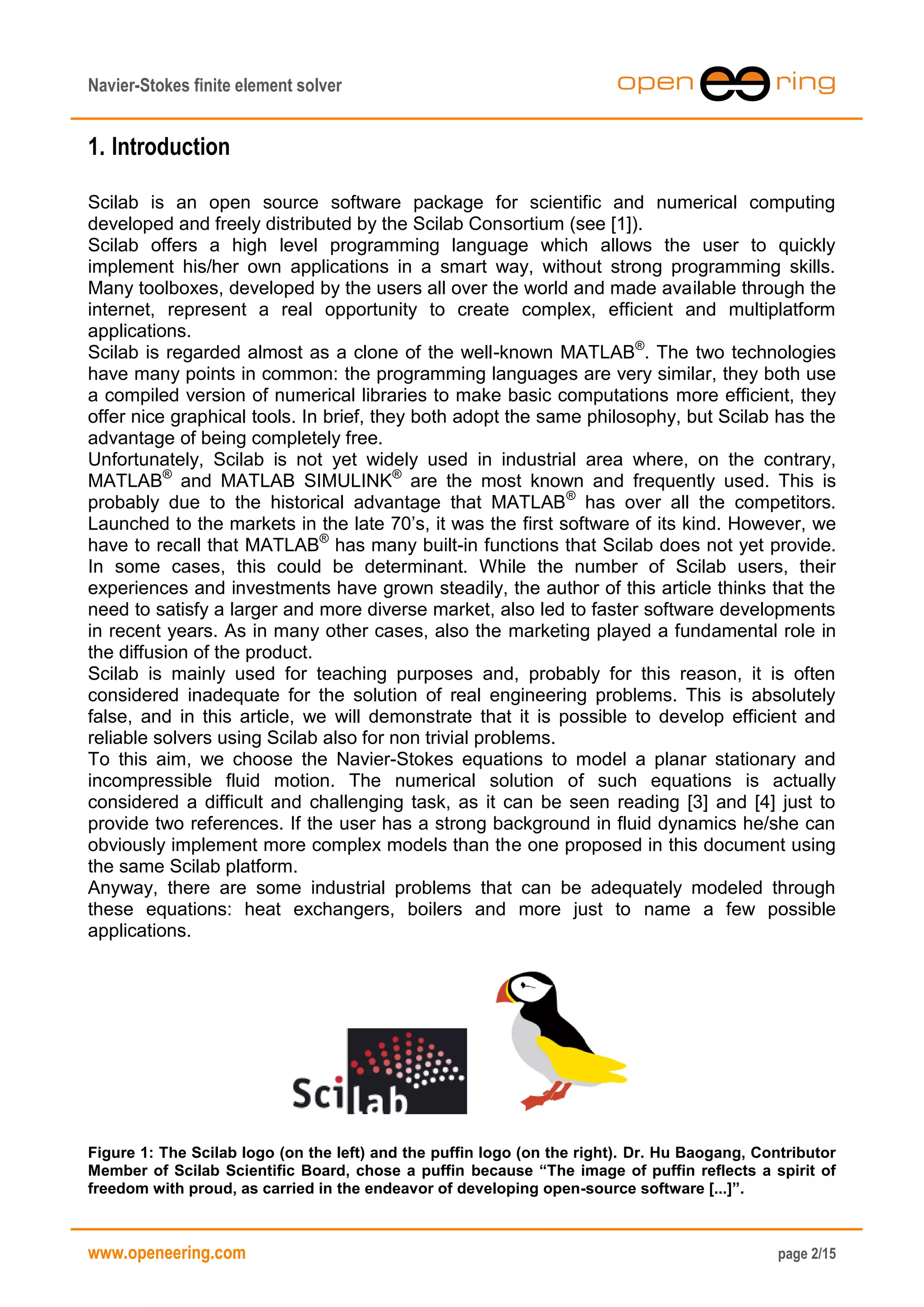 Scilab Finite Element Solver For Stationary And Incompressible Navier Stokes Equations Pdf