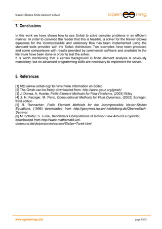 Scilab Finite element solver for stationary and incompressible navier ...