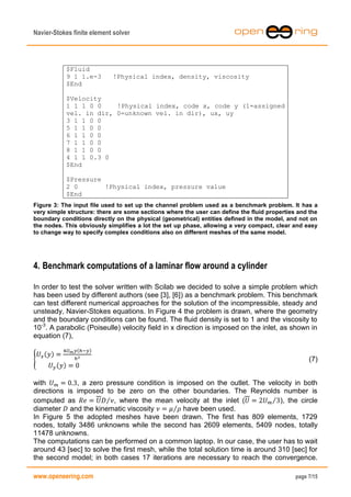 Scilab Finite element solver for stationary and incompressible navier-stokes equations | PDF