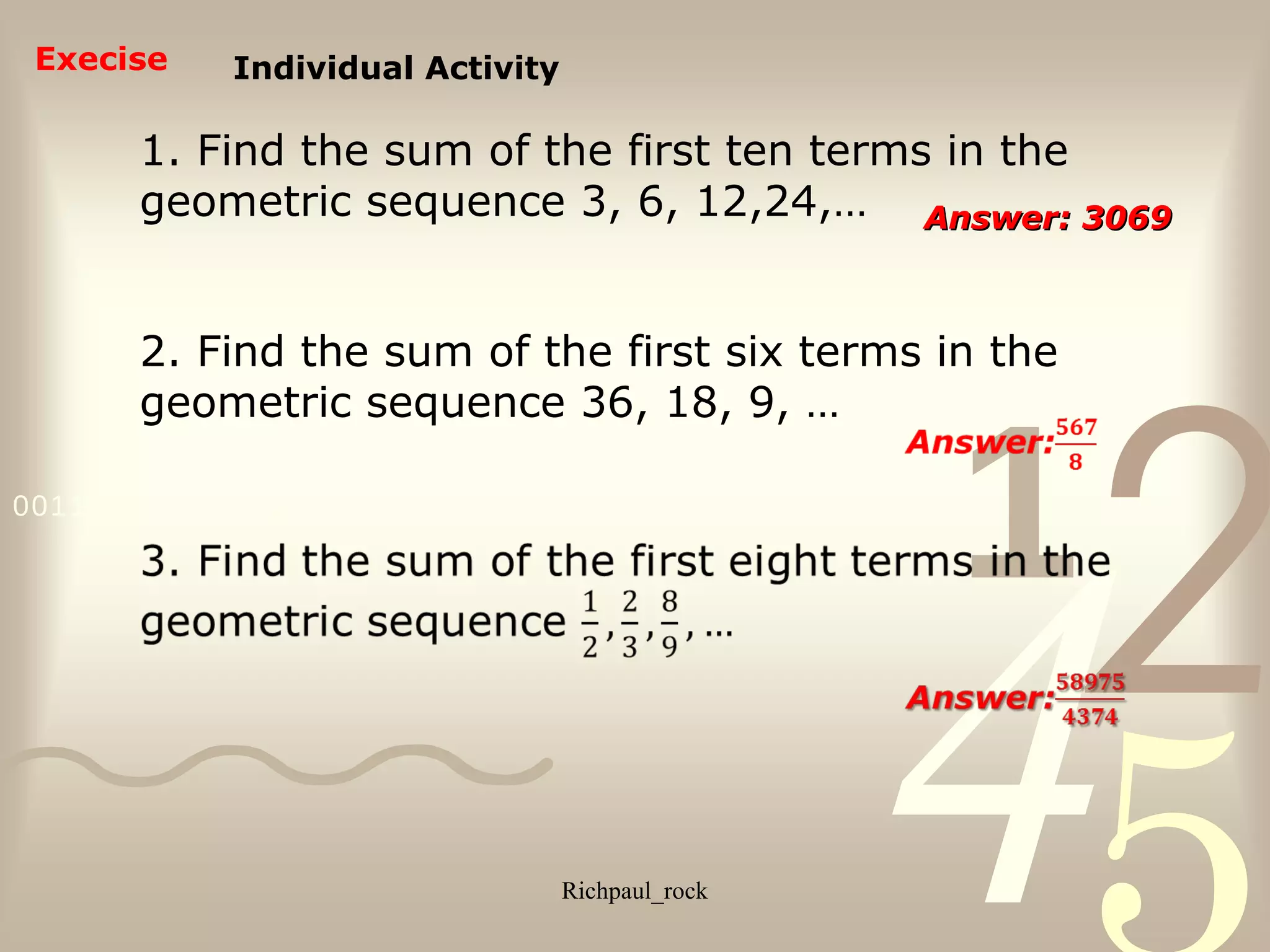 Finite geometric series | PPT