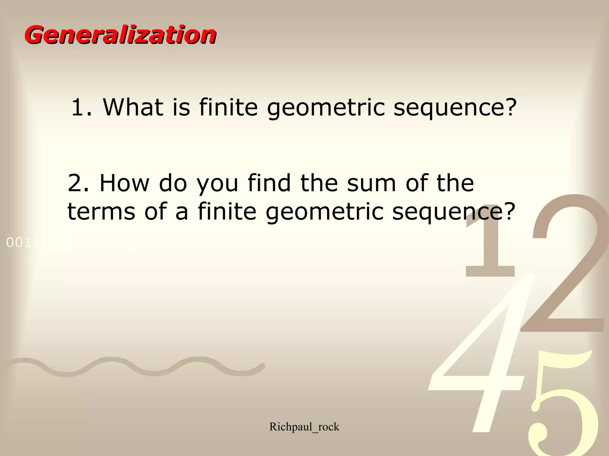 Finite geometric series | PPT