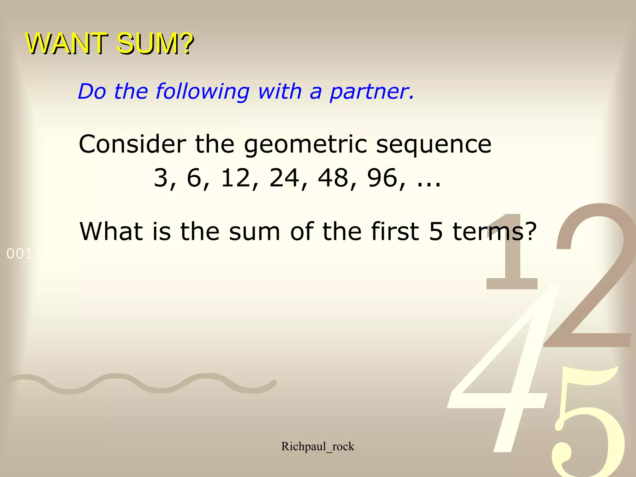 Finite geometric series | PPT