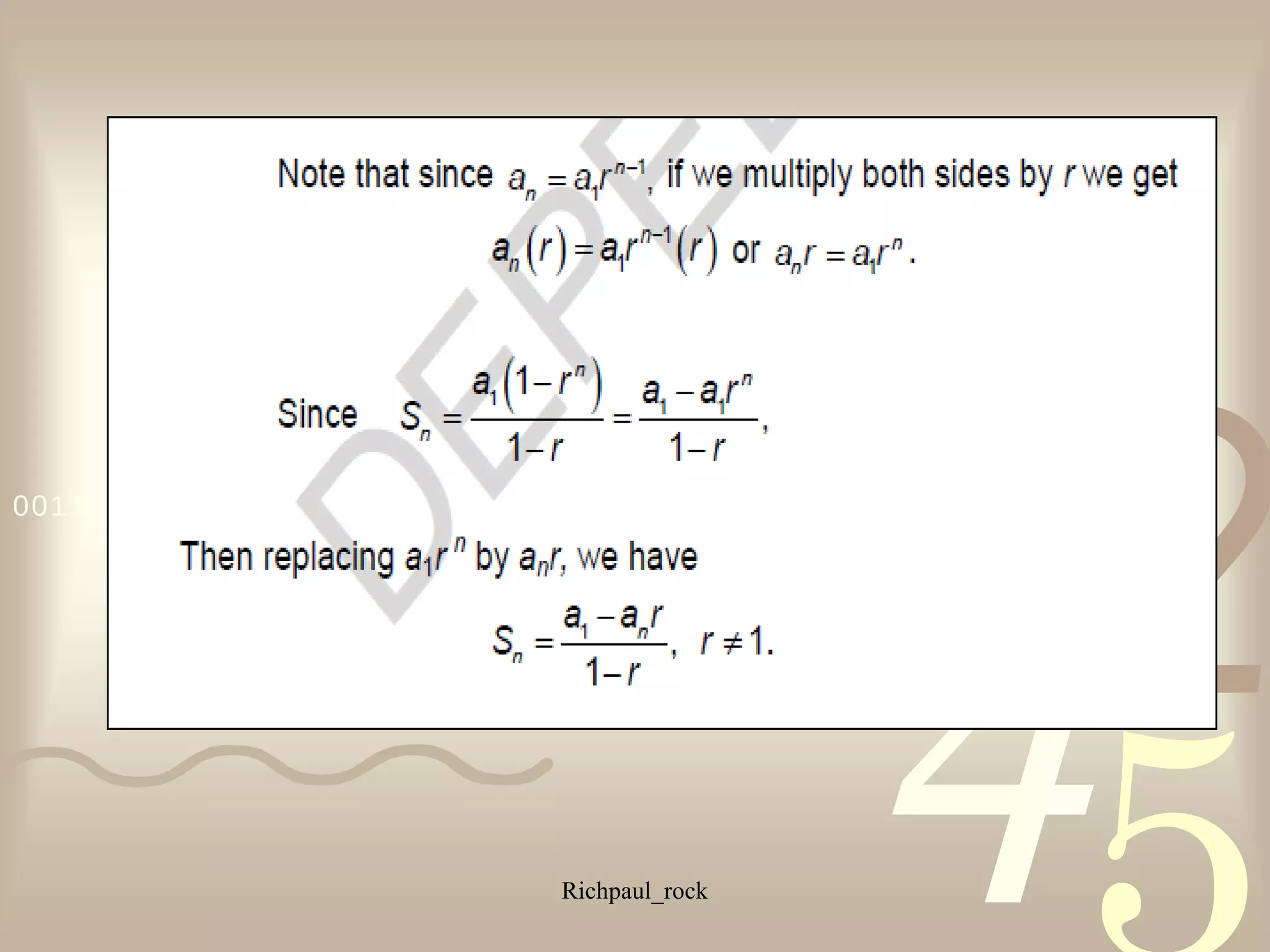 Finite geometric series | PPT