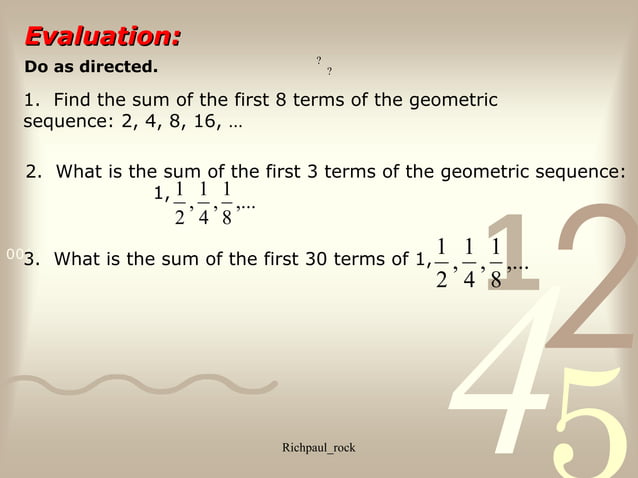 Finite geometric series | PPT