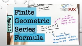 Finite geometric series lesson 2nd quarter | PPT