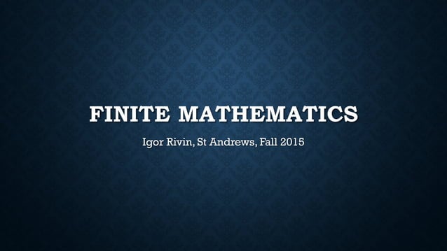Finite mathematics | PDF | Science