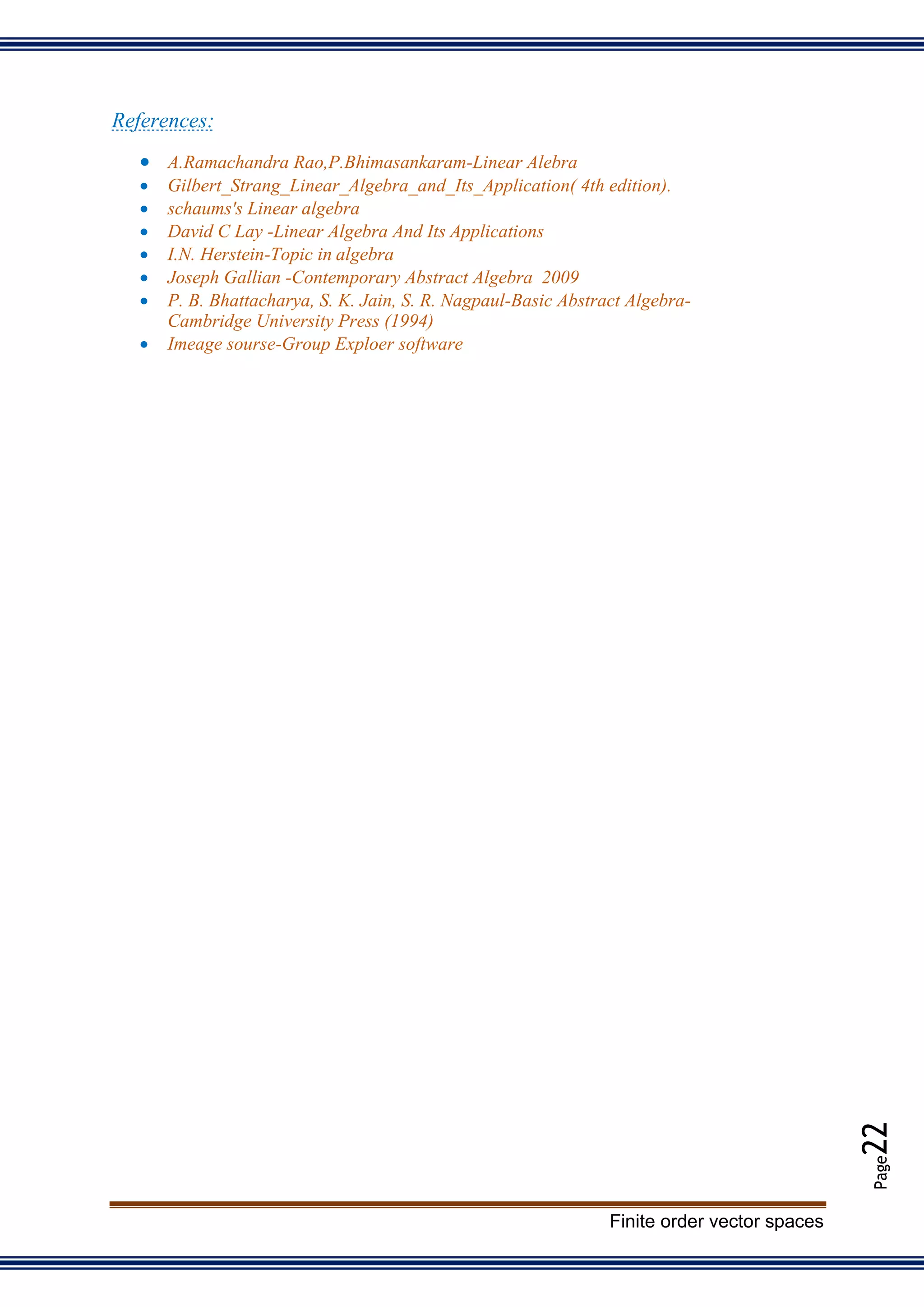 Finite Order Vector Spaces Pdf Maps And Navigation