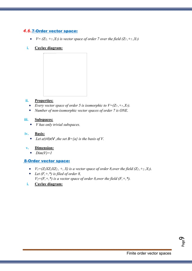 Finite order vector spaces | PDF | Maps & Navigation