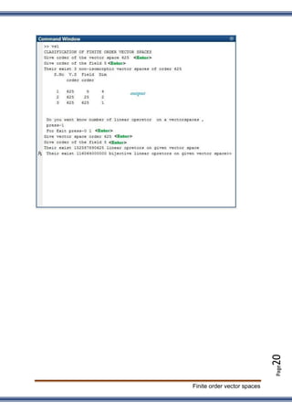 Finite order vector spaces | PDF