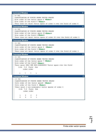 Finite order vector spaces | PDF