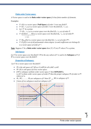 Finite order vector spaces | PDF