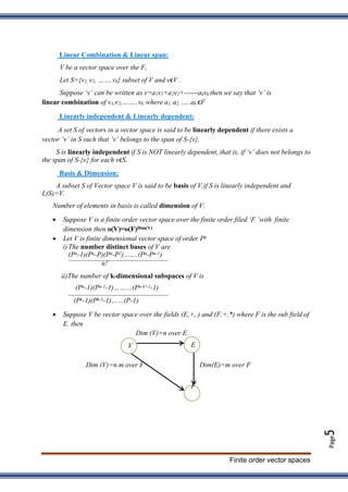 Finite order vector spaces | PDF