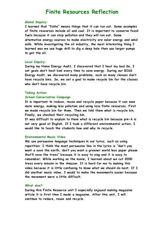 Finite resources reflection