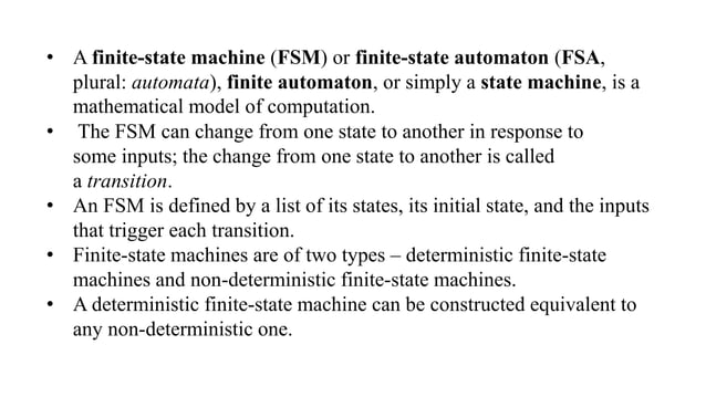 Finite State Machinepptpptx Computing Technology And Computing