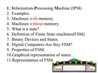 Finite State Machine by M. Arokiasamy | PPT | Physics | Science