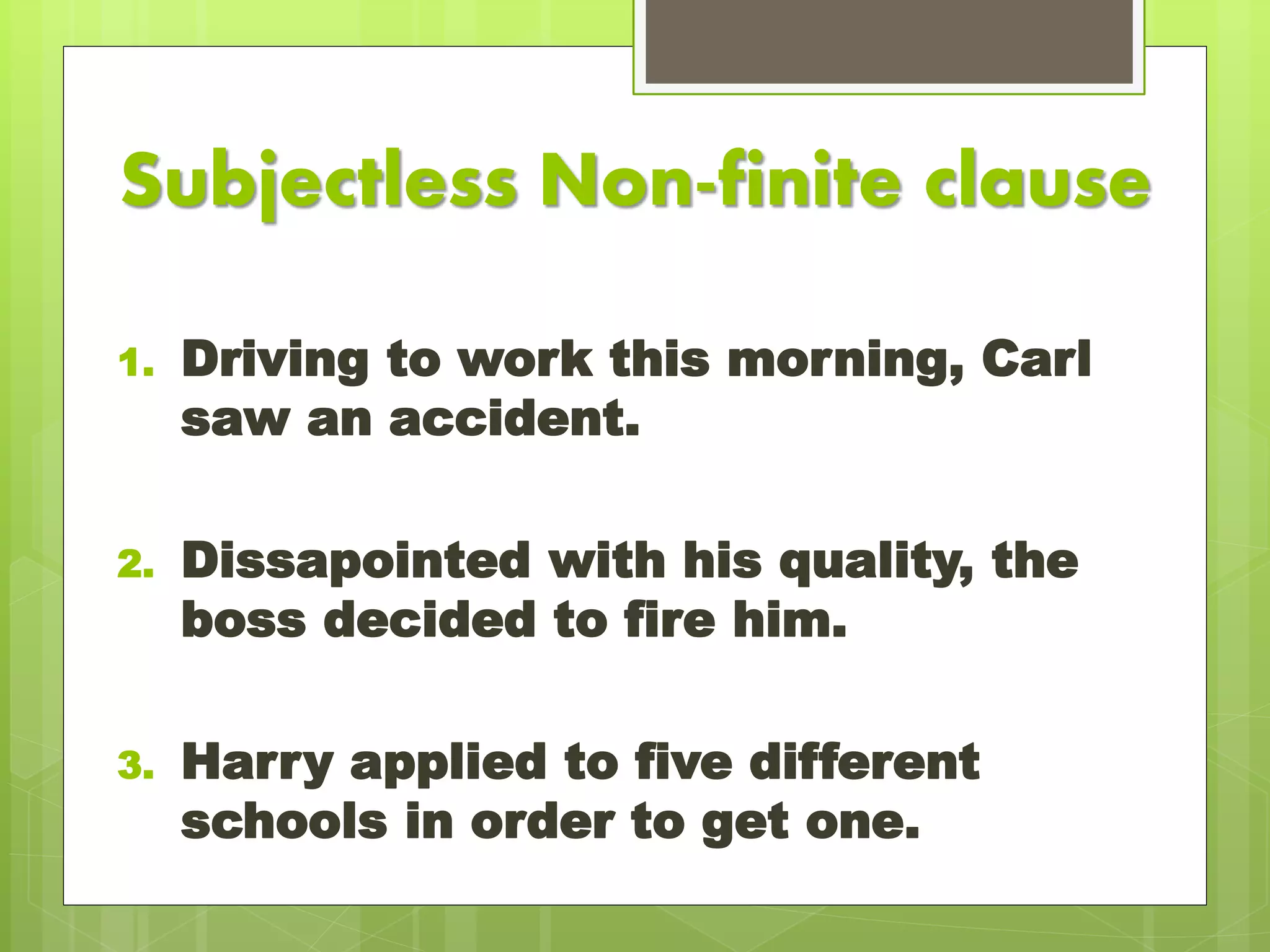Finite vs non finite clause | PPTX